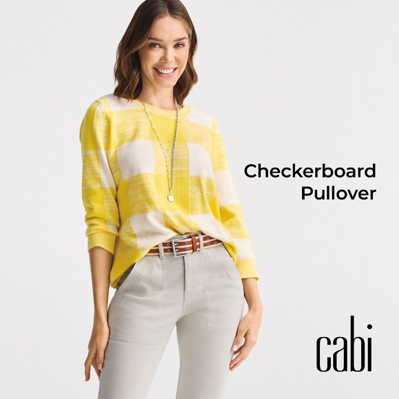 CAbi | Sweaters | Cabi Checkerboard Pullover | Poshmark